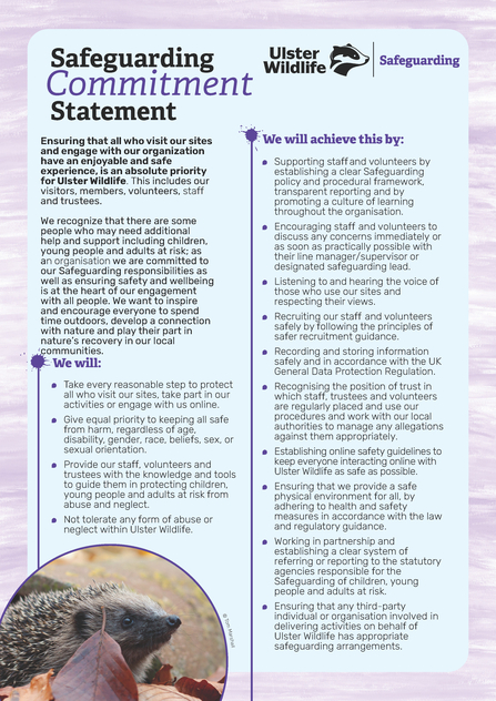 Safeguarding Statement | Ulster Wildlife